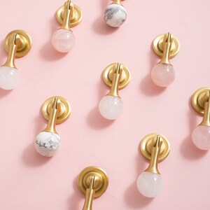Brass Crystal Drop Drawer Knobs Pulls, Modern Door Handles, Dresser Knobs, Wardrobe Handle ...