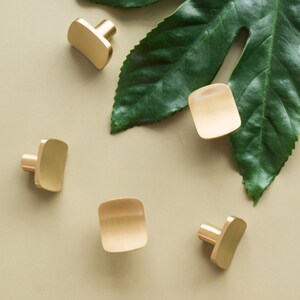Solid Brass Square Cabinet Pulls Knobs, Gold Drawer Knobs Pulls, Door Dresser Knobs Handles ...