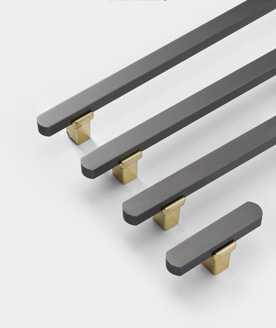 Modern Gold Grey Kitchen Cabinet Handle Kitchen Minimalist - Etsy