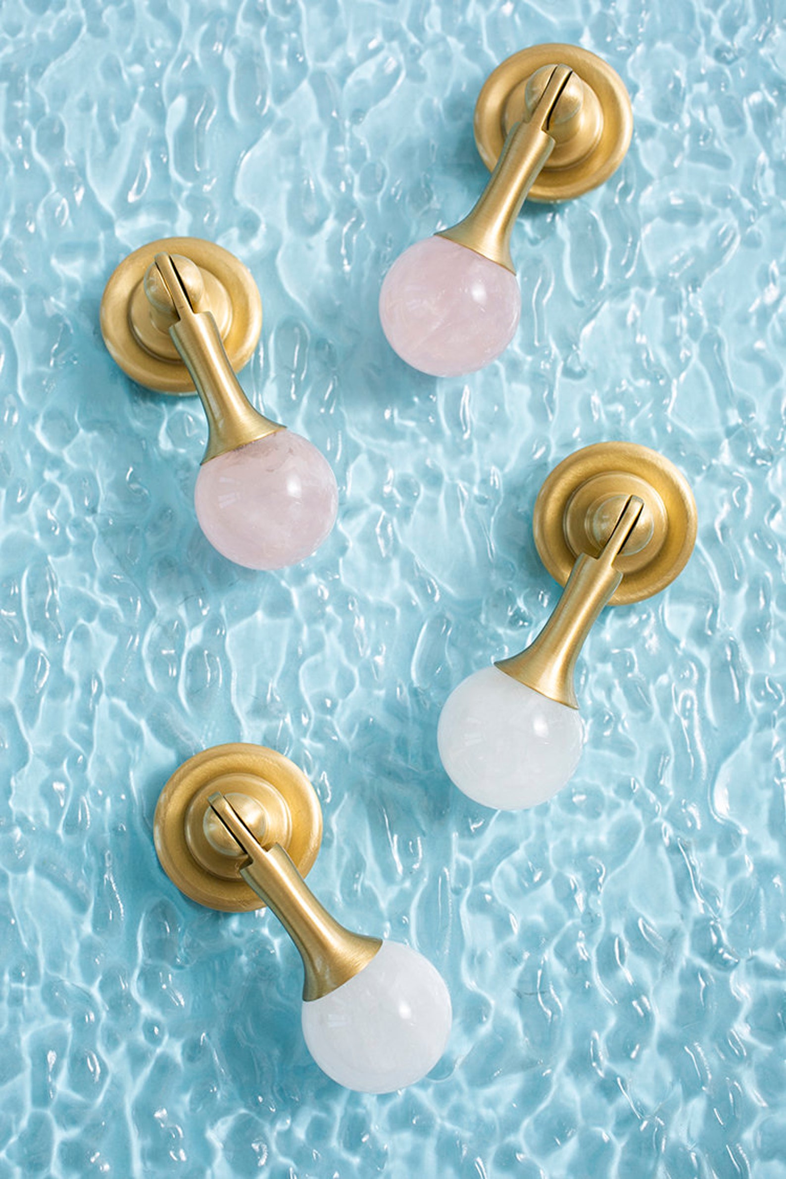 Brass Crystal Drop Drawer Knobs Pulls, Modern Door Handles, Dresser Knobs, Wardrobe Handle ...