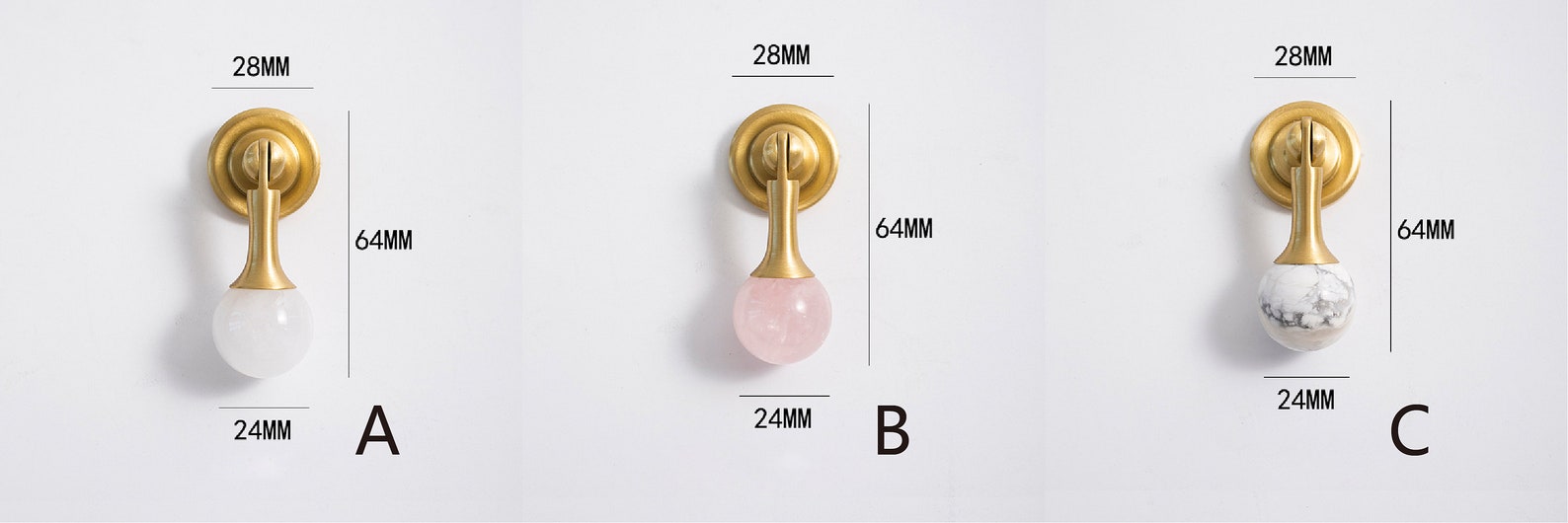 Brass Crystal Drop Drawer Knobs Pulls, Modern Door Handles, Dresser ...
