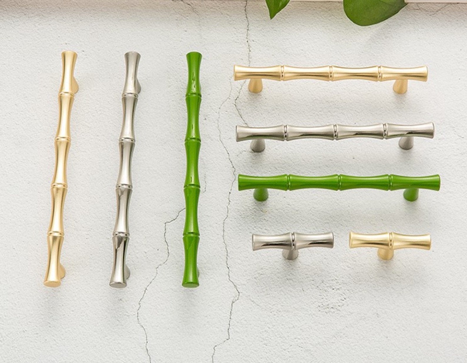 Bamboo Gold Solid Cabinet Handle Plant Drawer Handles Cabinet - Etsy