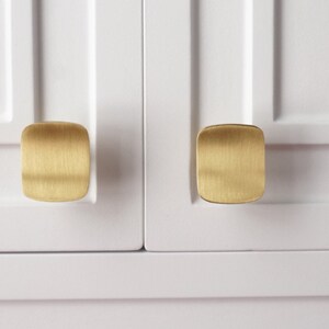 Solid Brass Square Cabinet Pulls Knobs, Gold Drawer Knobs Pulls, Door Dresser Knobs Handles ...