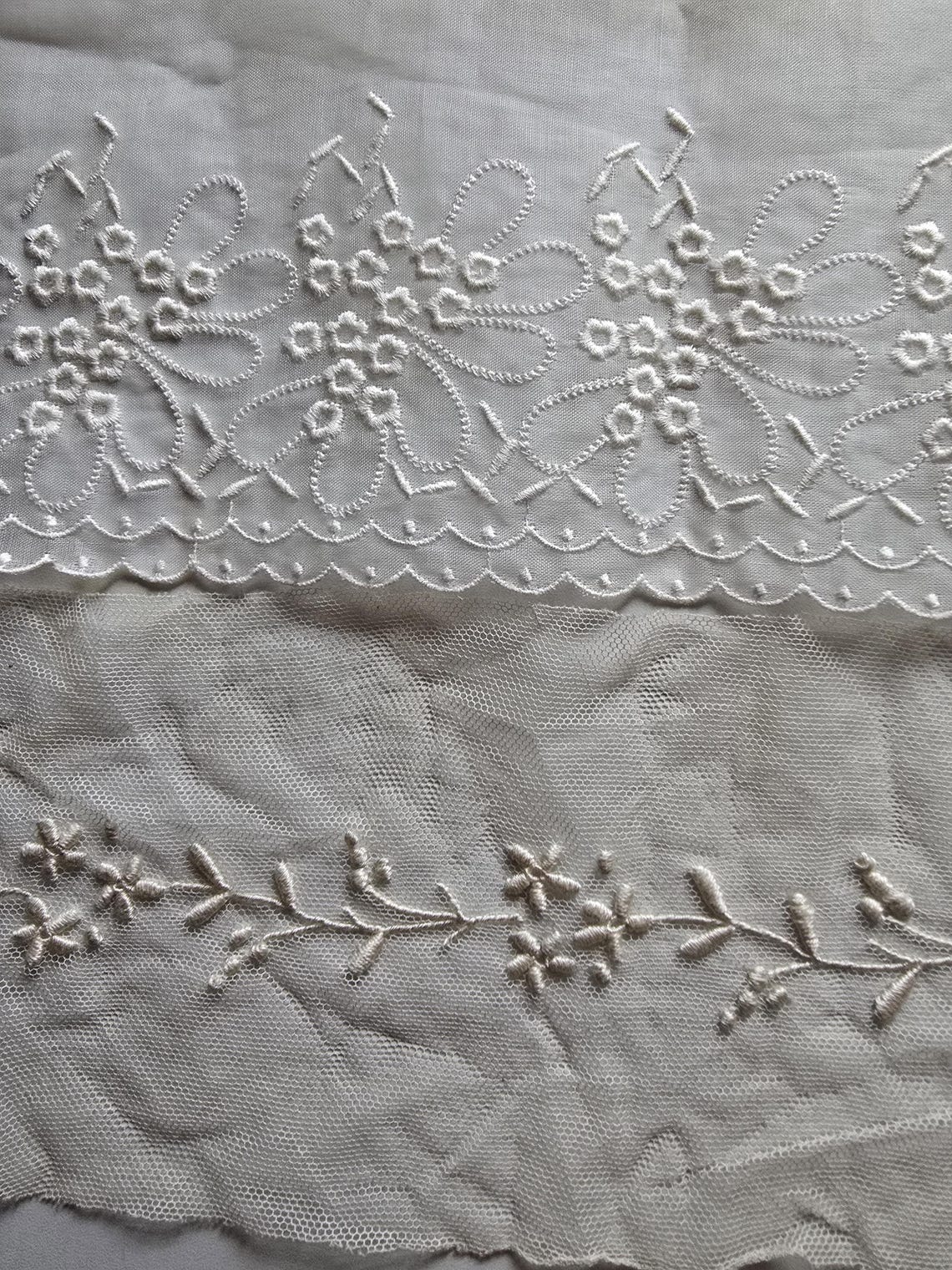 French Vintage Trims Samples, 5 Lace Pieces, Scrapbooking, Dollmaking ...