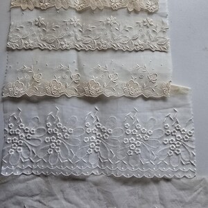 French Vintage Trims Samples, 5 Lace Pieces, Scrapbooking, Dollmaking ...