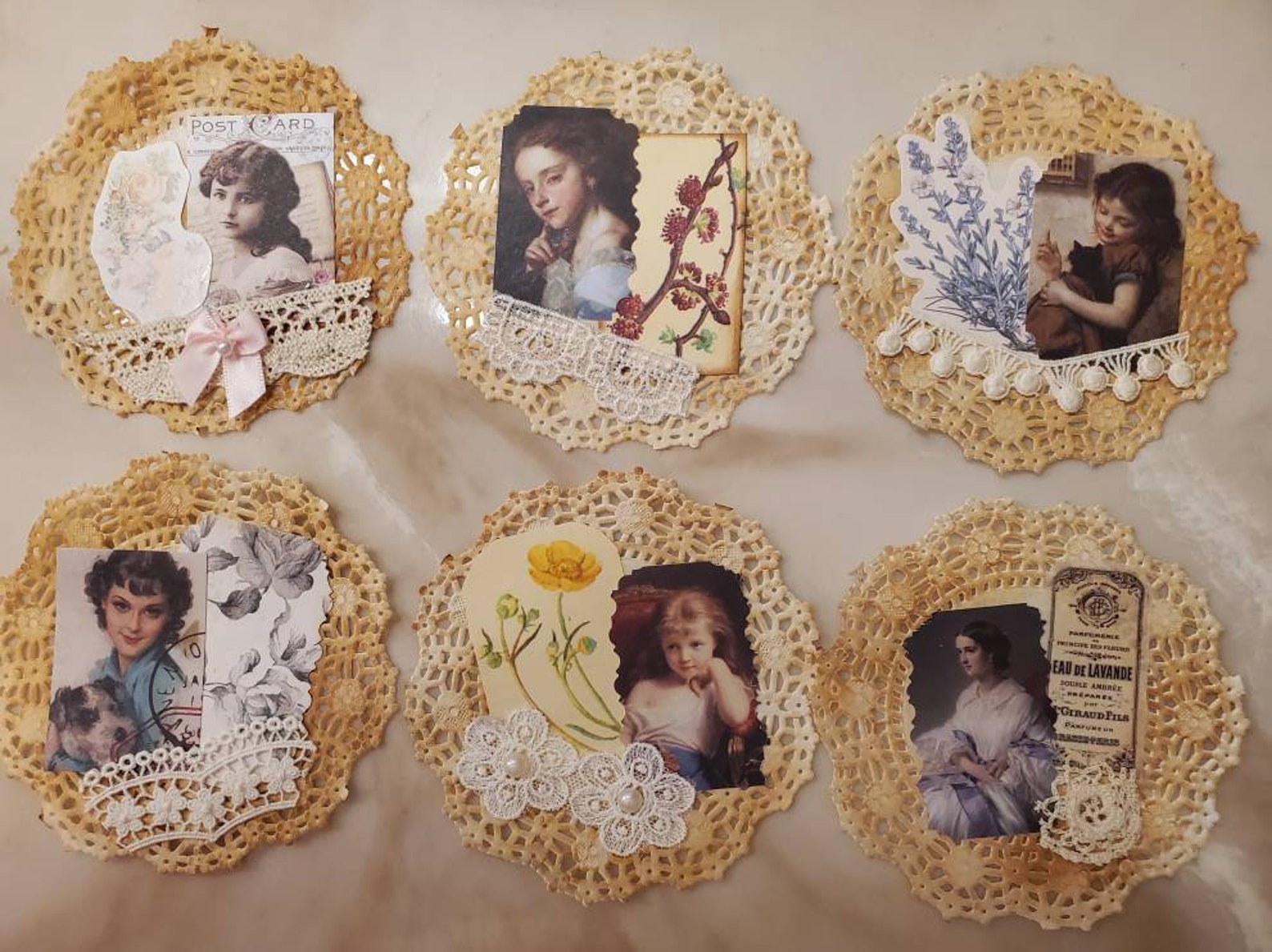 Embellished Paper Doilies, Junk Journals Ephemera, Scrapbooking. - Etsy