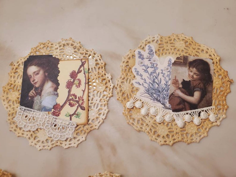 Embellished Paper Doilies, Junk Journals Ephemera, Scrapbooking. - Etsy
