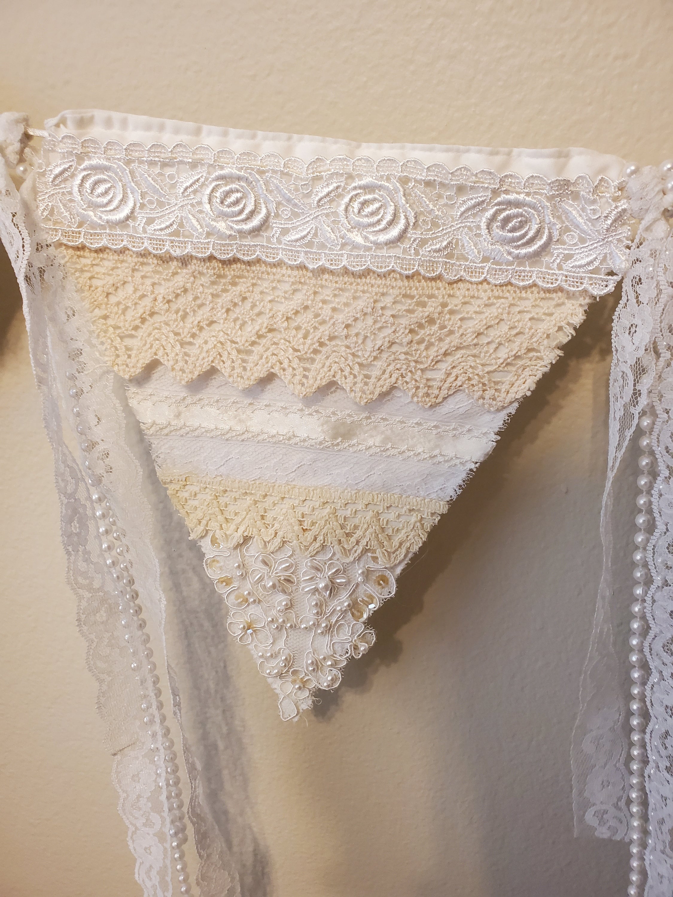 Shabby Chic Handmade Banner, Lace and Trims Banner. - Etsy