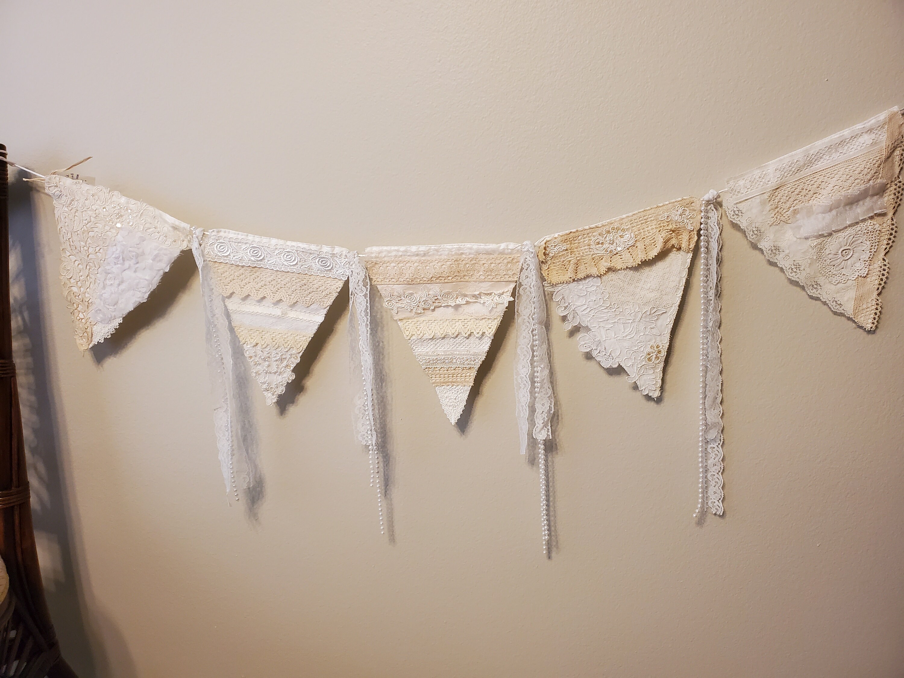 Shabby Chic Handmade Banner, Lace and Trims Banner. - Etsy