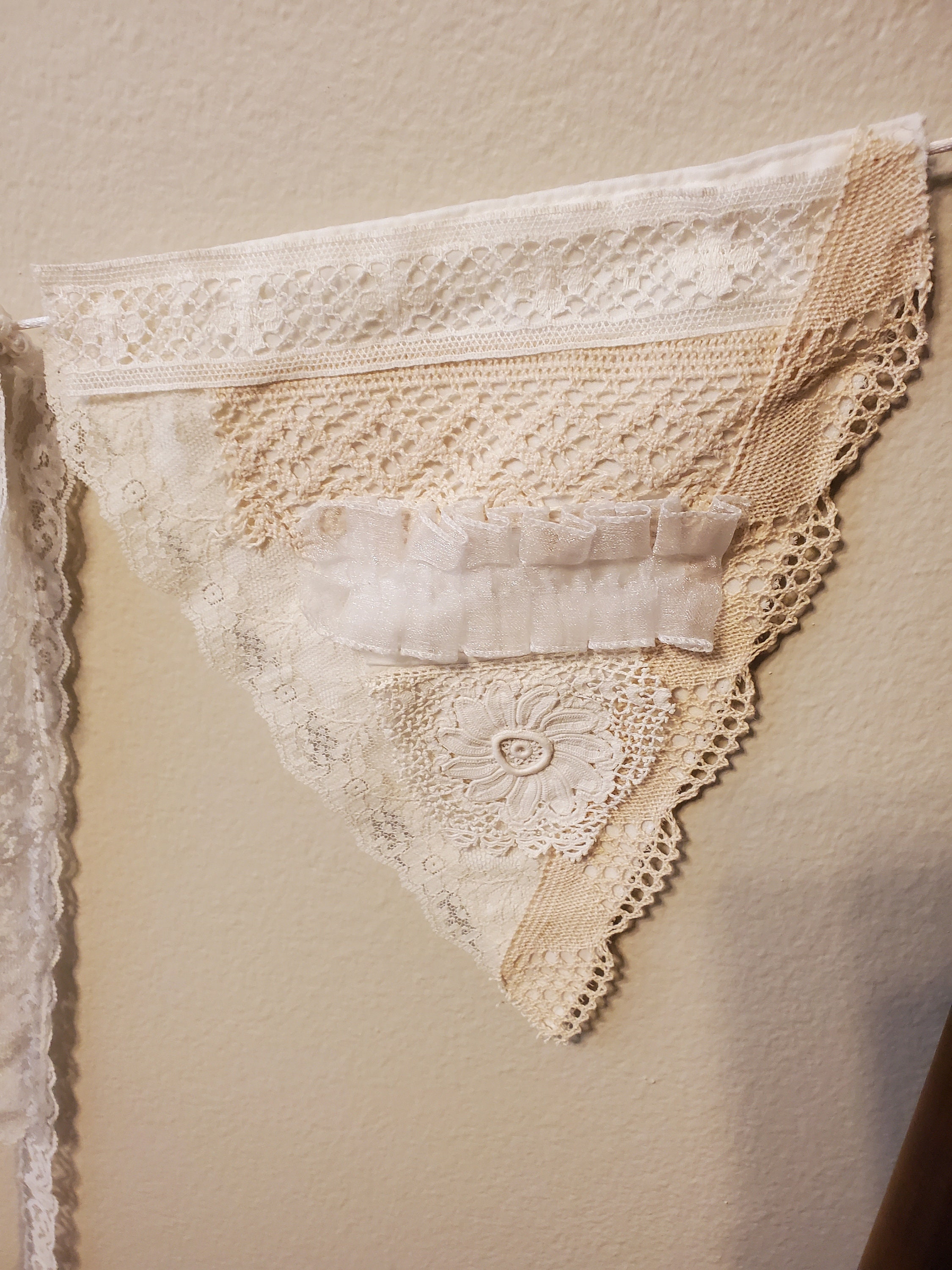 Shabby Chic Handmade Banner, Lace and Trims Banner. - Etsy