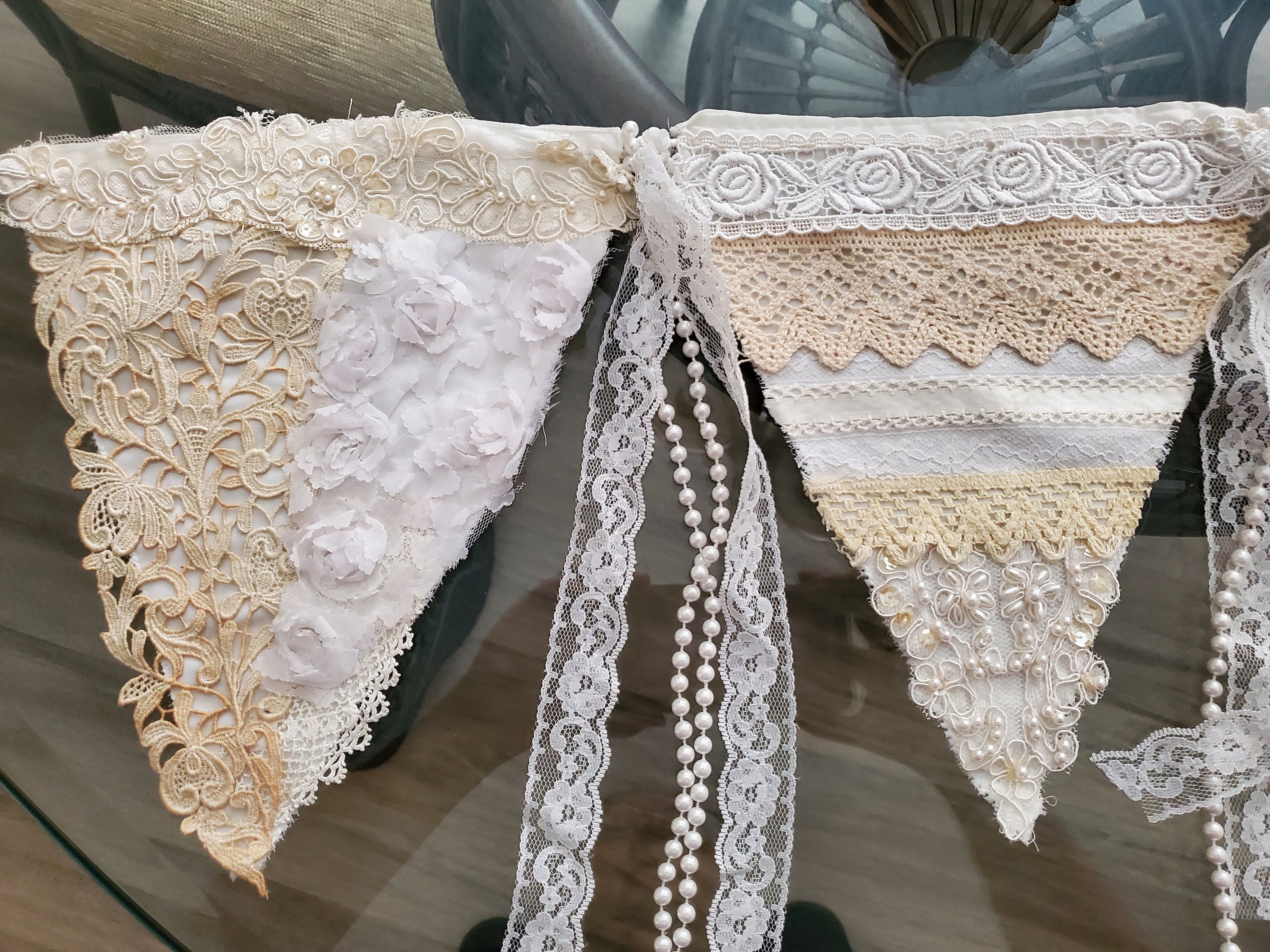 Shabby Chic Handmade Banner, Lace and Trims Banner. - Etsy