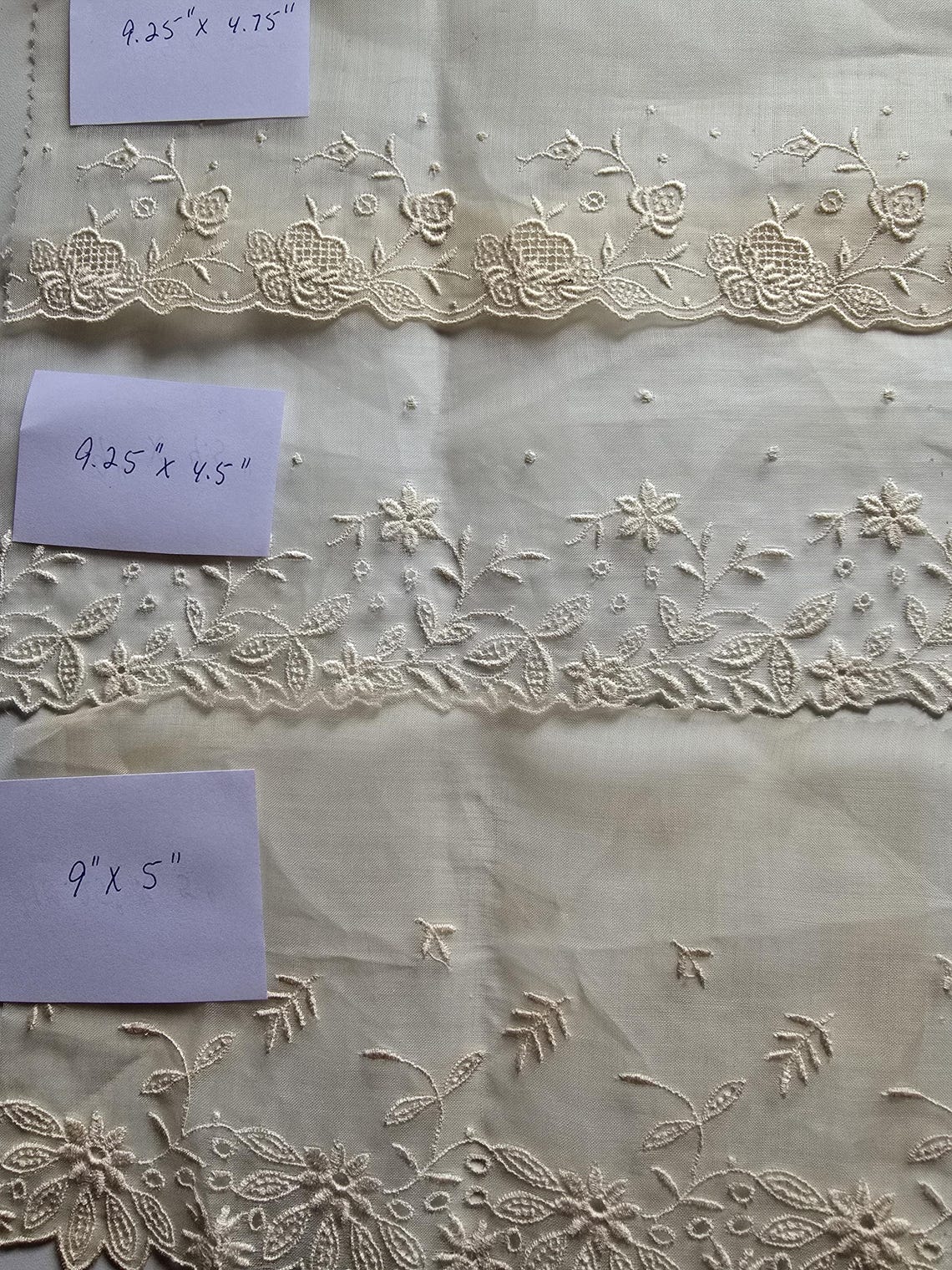 French Vintage Trims Samples, 5 Lace Pieces, Scrapbooking, Dollmaking ...