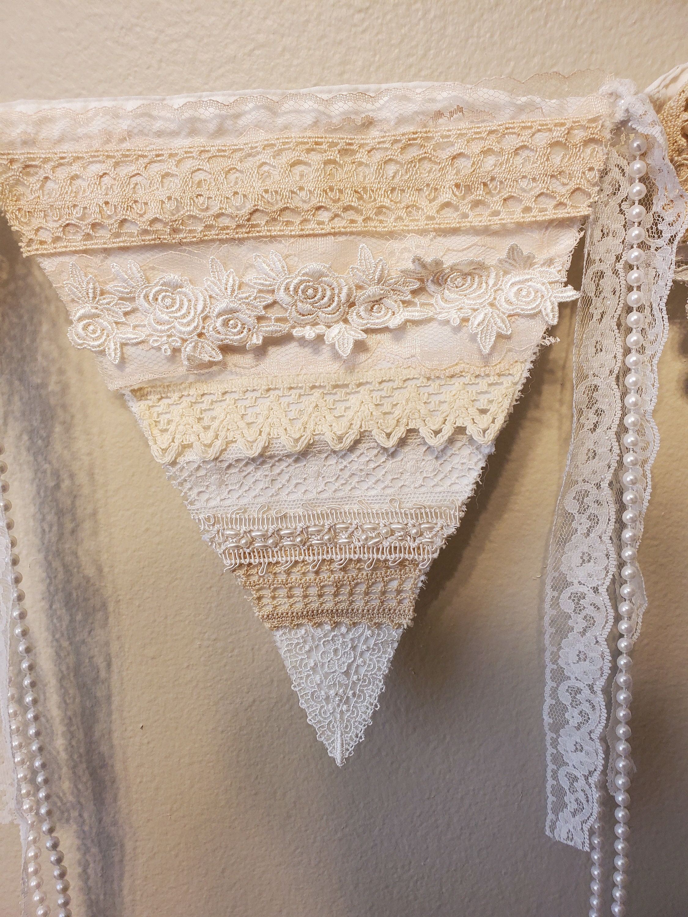 Shabby Chic Handmade Banner, Lace and Trims Banner. - Etsy