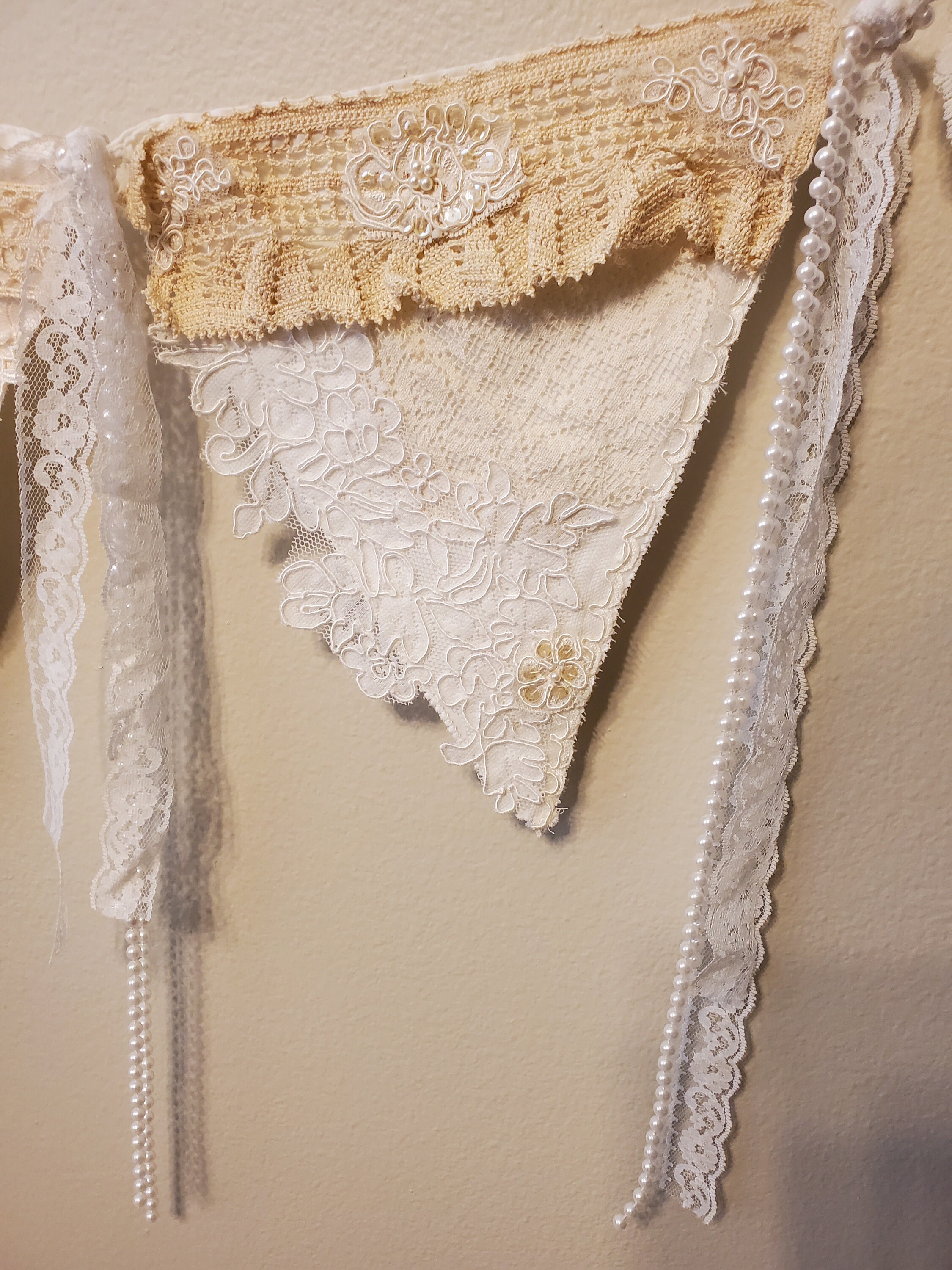 Shabby Chic Handmade Banner, Lace and Trims Banner. - Etsy