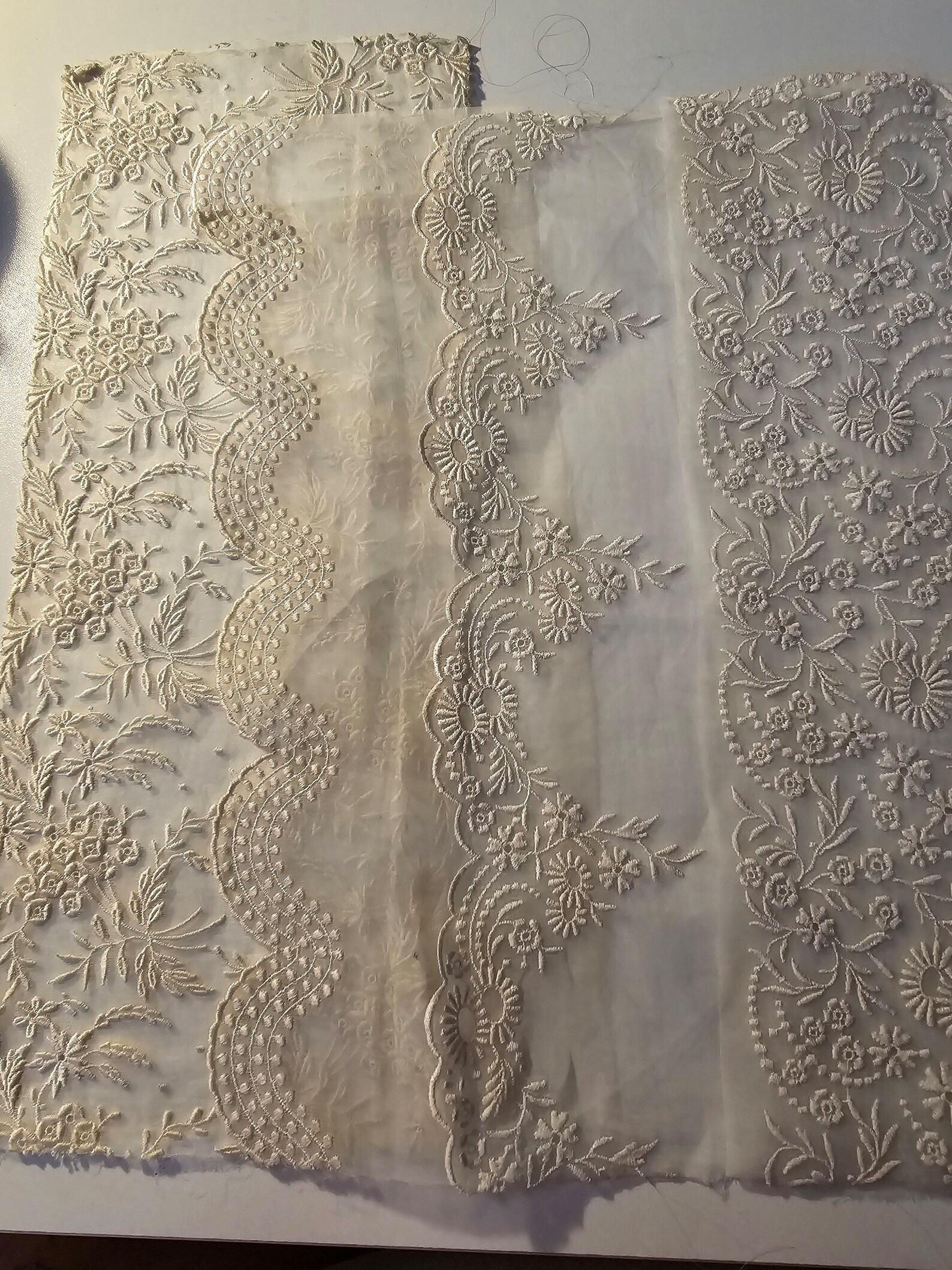French Vintage Trims Samples, 4 Lace Pieces, Scrapbooking, Dollmaking ...