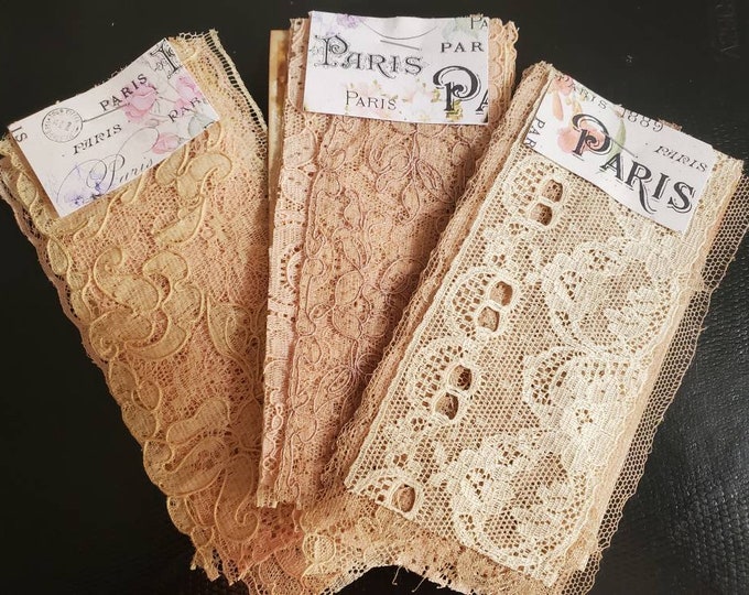 Vintage French Lace Samples, Crafting, Junk Journaling, Scrapbooking ...
