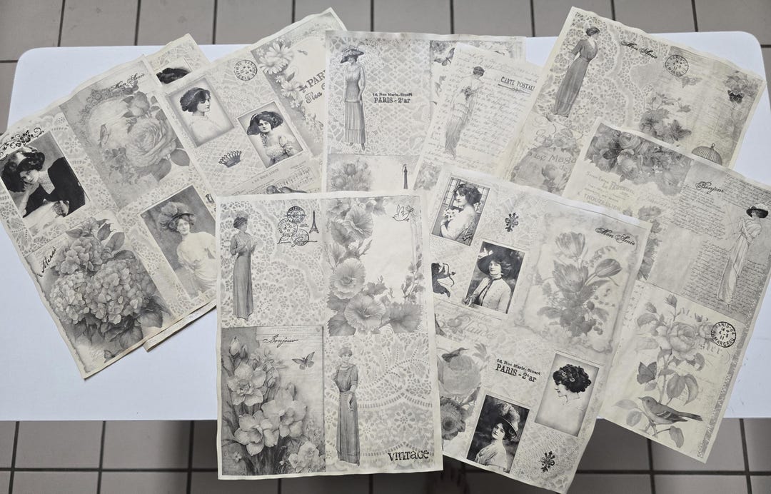 Coffee Stained Papers, French Style Papers, Lace Papers for ...
