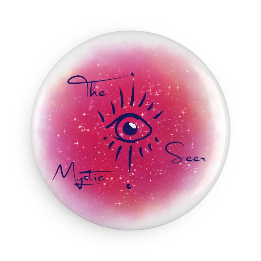 Mystic Seer Psychic Reader White Round Magnet | All Seeing Eye Cosmic ...