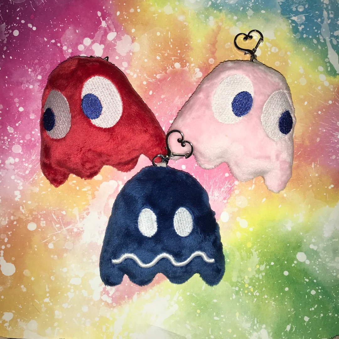 Pac-man Ghost Inspired Plush Keychain - Etsy