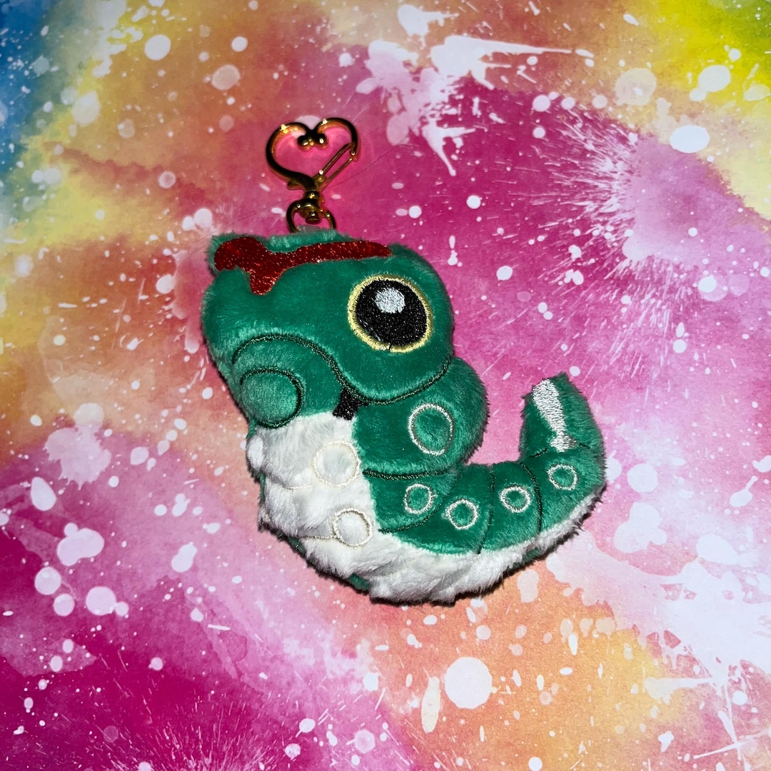 Caterpie Inspired Plush Keychain - Etsy