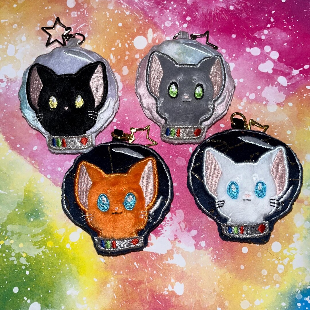 Astro Kitty Plush Keychain - Etsy