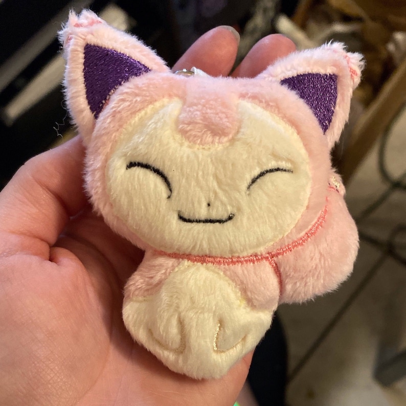 Skitty Inspired Plush Keychain - Etsy