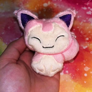 Skitty Inspired Plush Keychain - Etsy