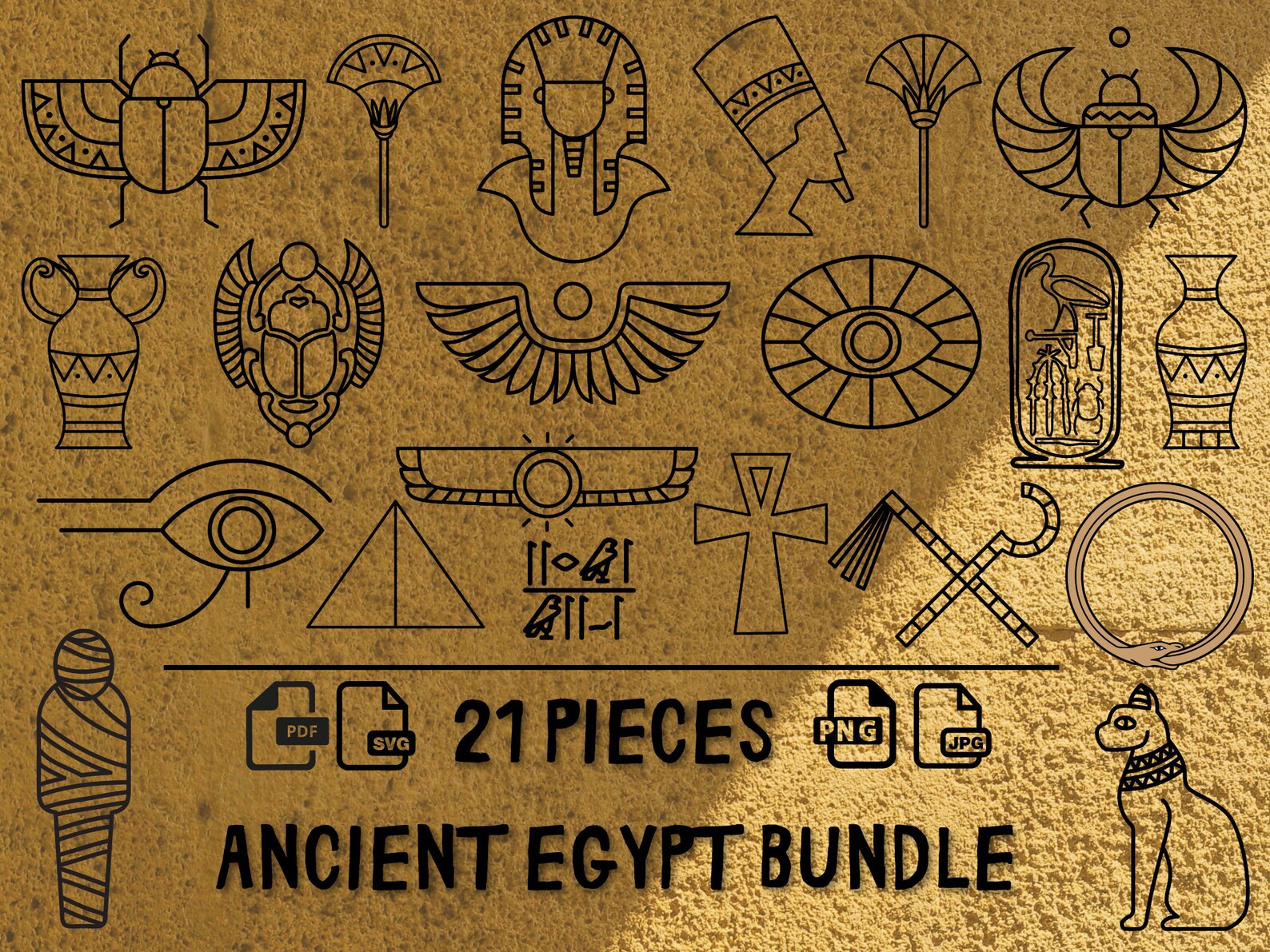 Ancient Egypt Bundle Svg, Digital File, Ancient Egypt Symbol Svg ...