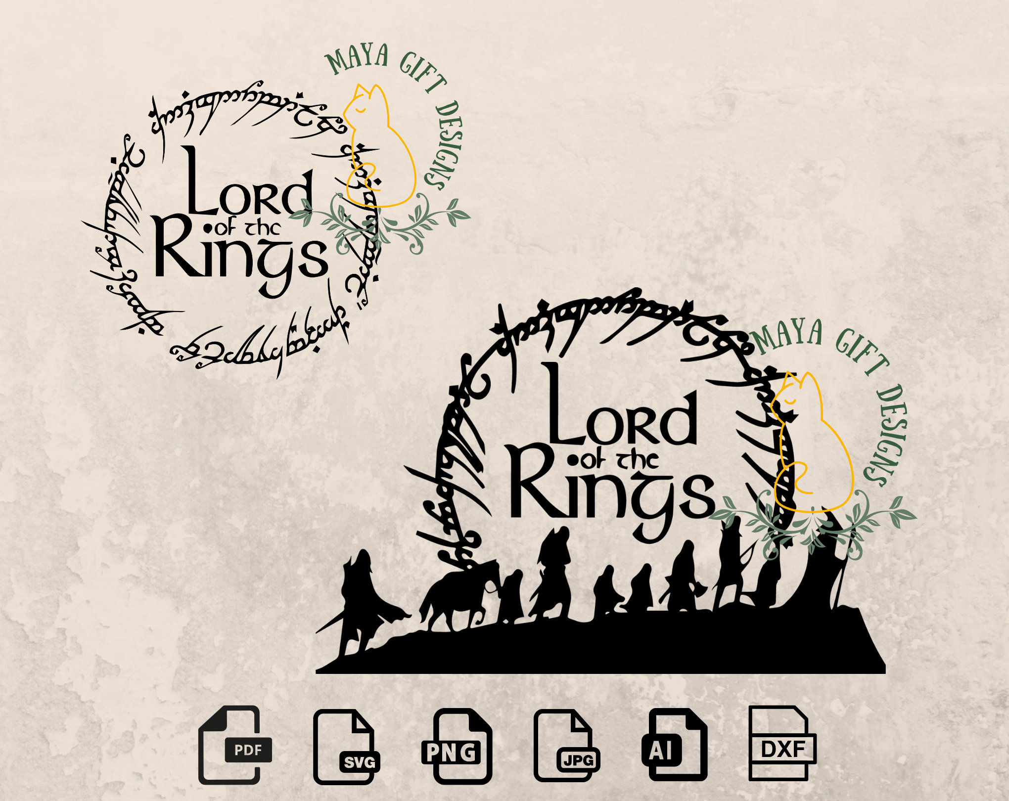 Lord of the Rings Svg High Quality Png Jpeg Ai Dxf Cut File | Etsy ...