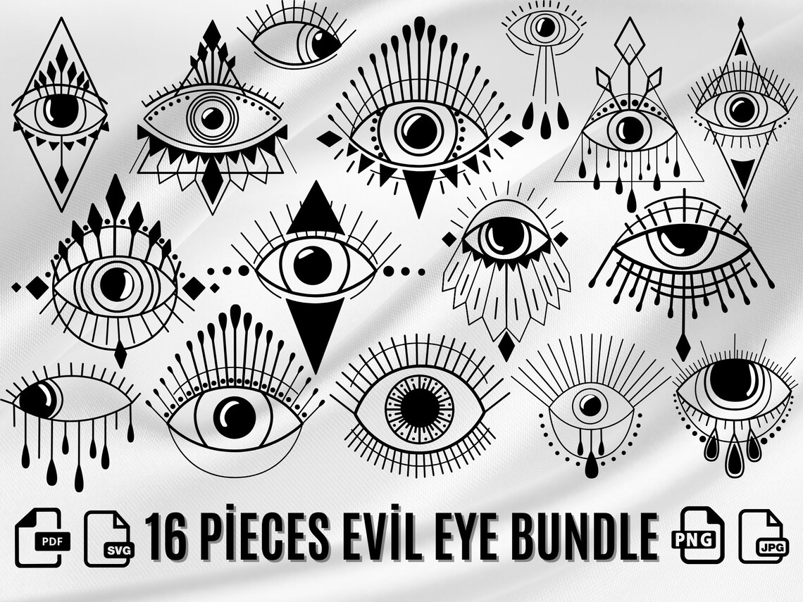 Evil Eyes Bundle Svg Evil Eyes Svg Digital Files Bundle - Etsy