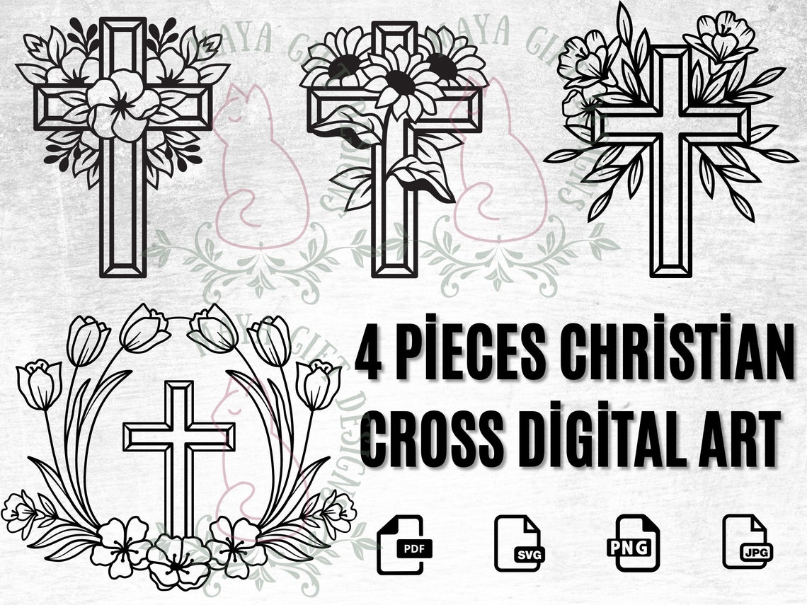Christian Cross Svg Digital File Clip Art & Image Files - Etsy