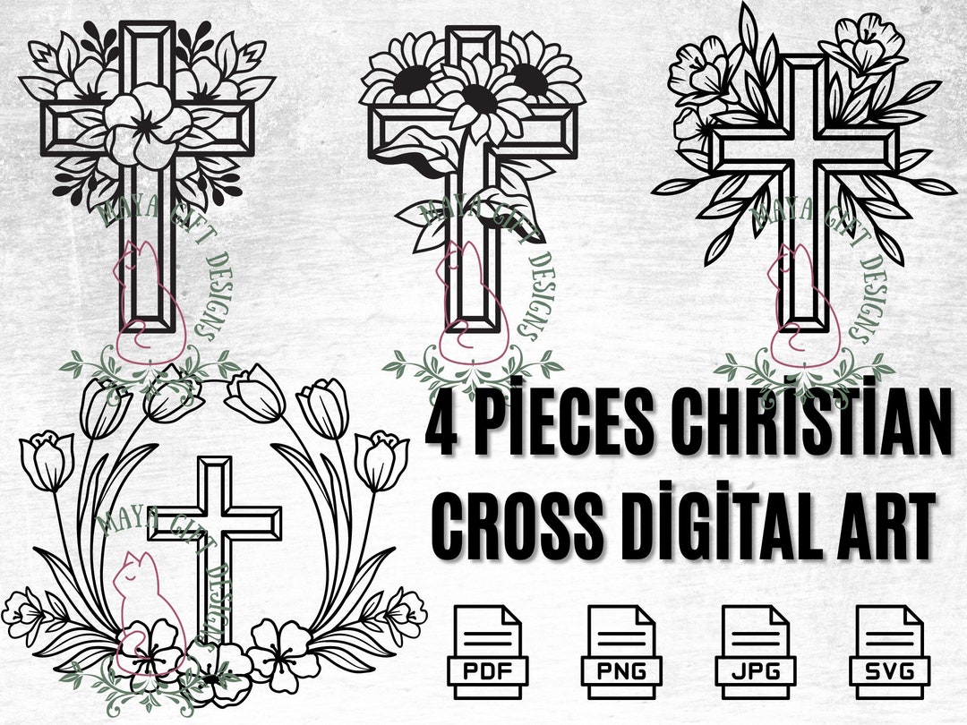 Christian Cross Svg, Digital File, Clip Art & Image Files, Christian ...