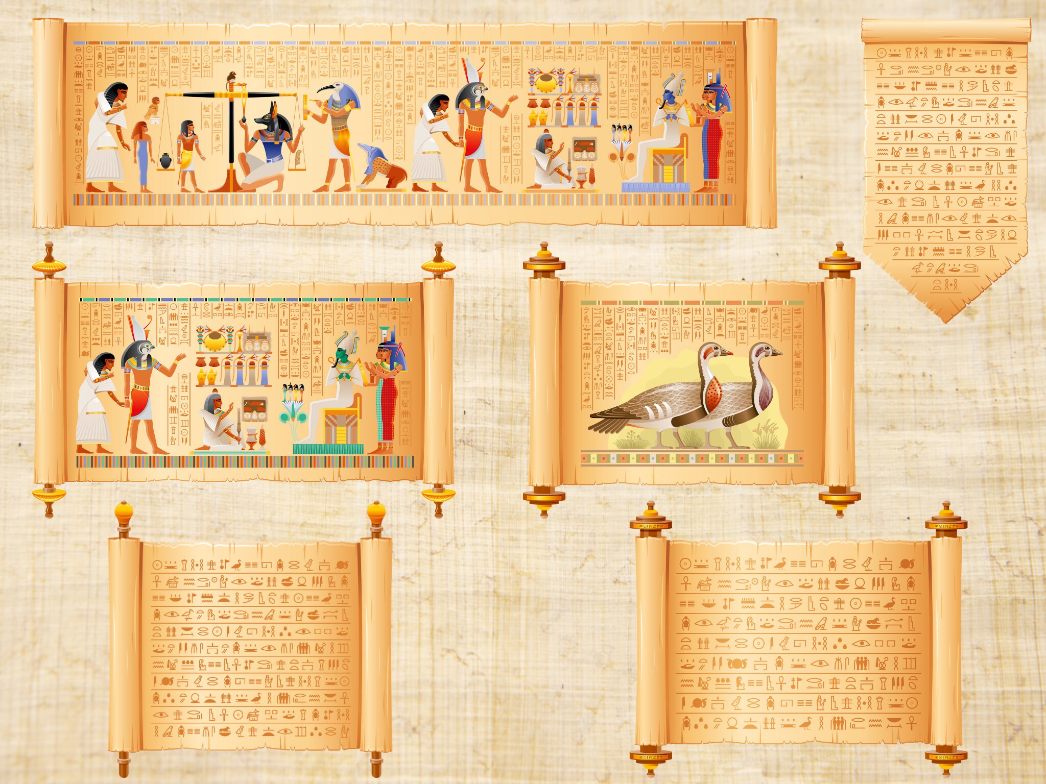 Ancient Egypt Papyrus Scroll Digital Bundle, Digital File, Papyrus ...