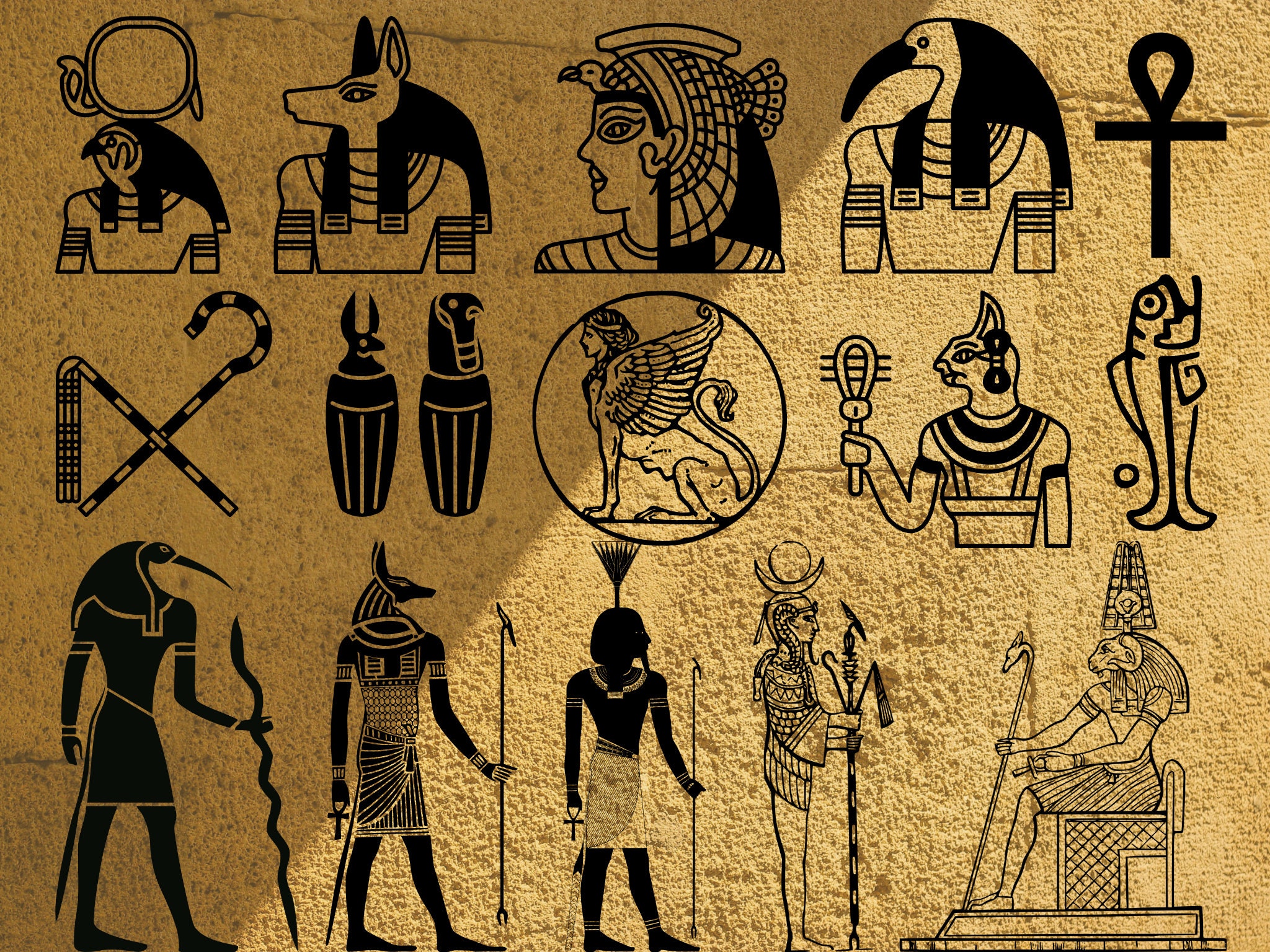 Ancient Egypt Mega Bundle Svg, Digital File, Ancient Egypt Symbol Svg ...