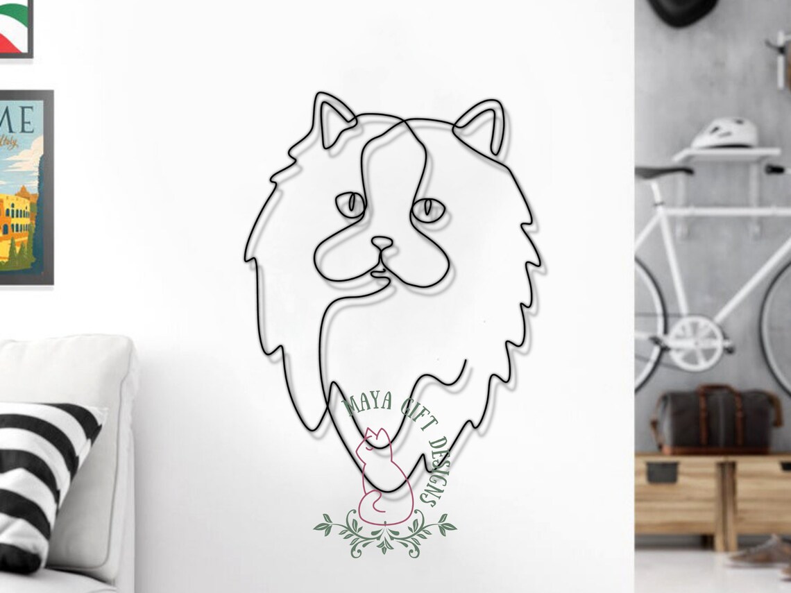 Himalayan Line Art Svg, Digital File, Cat Drawing Svg, Cat Lover ...