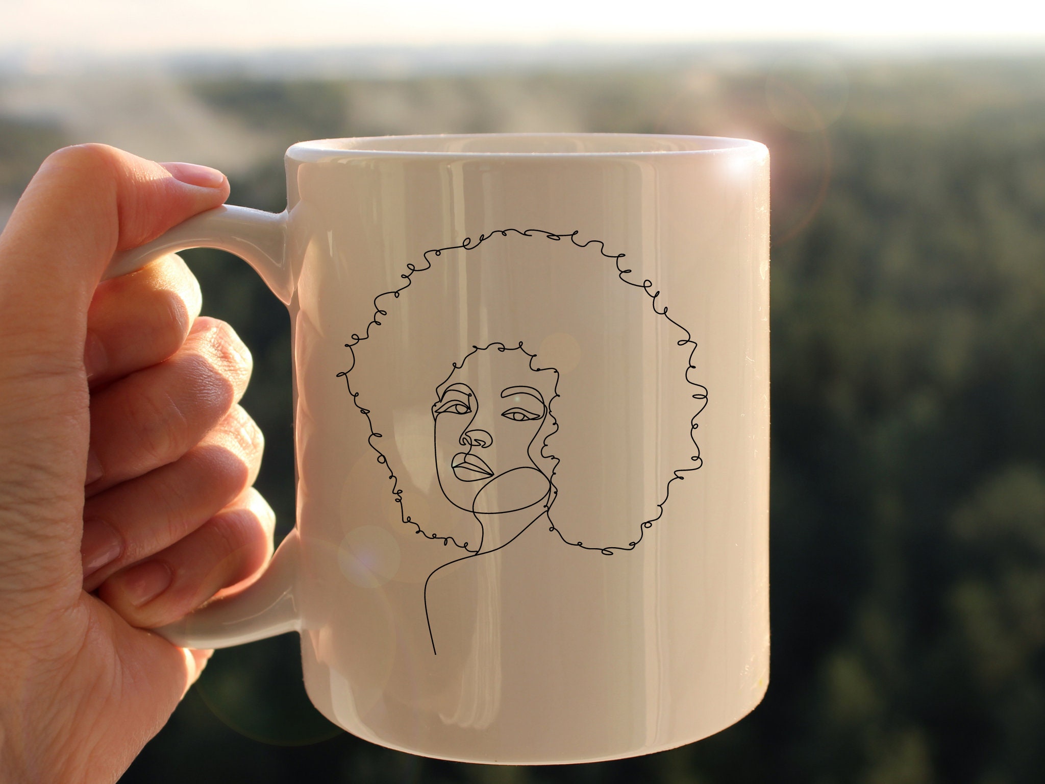 Afro Hair Woman Line Art Bundle, Digital File, Woman Drawing Svg ...