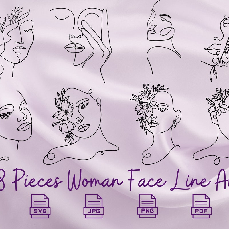Line Art Woman Svg - Etsy