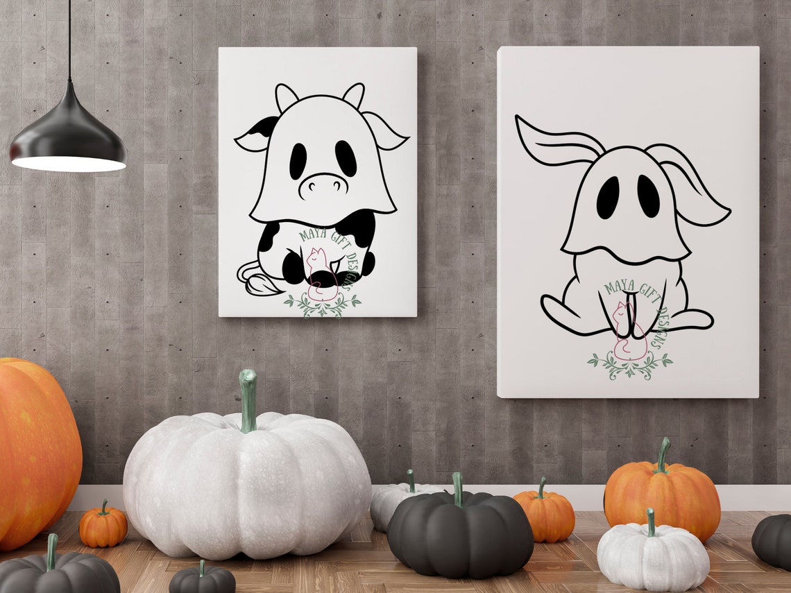 Cute Ghost Animals Bundle Svg, Digital File, Cute Animals Drawing Svg ...