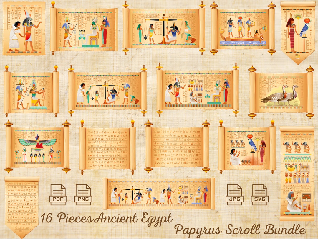 Ancient Egypt Papyrus Scroll Digital Bundle, Digital File, Papyrus ...
