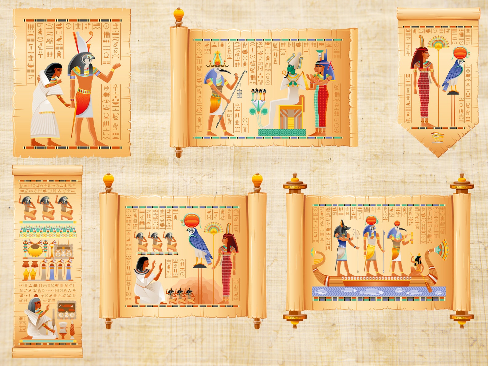 Ancient Egypt Papyrus Scroll Digital Bundle, Digital File, Papyrus ...