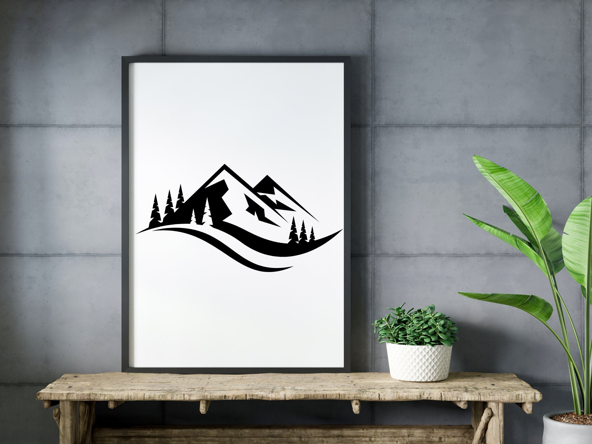 Mountain Digital Bundle, Mountain Drawing Svg, Mountain Clipart ...