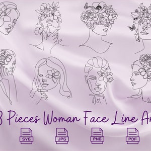 Woman Face Line Art Svg Digital File Woman Face Drawing Svg - Etsy