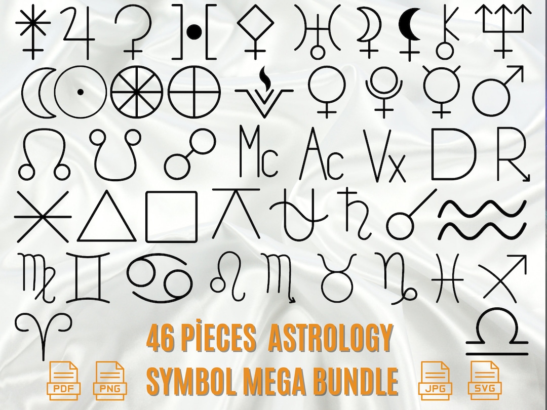 Astrology Symbols Mega Bundle Svg, Digital File, Horoscope Svg, Planet ...