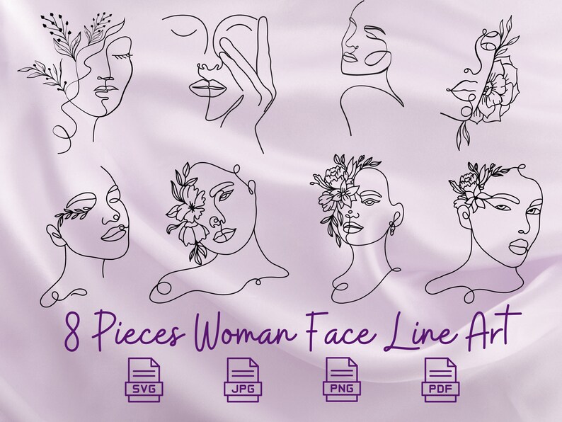 Woman Face Line Art Svg Digital File Woman Face Drawing Svg - Etsy