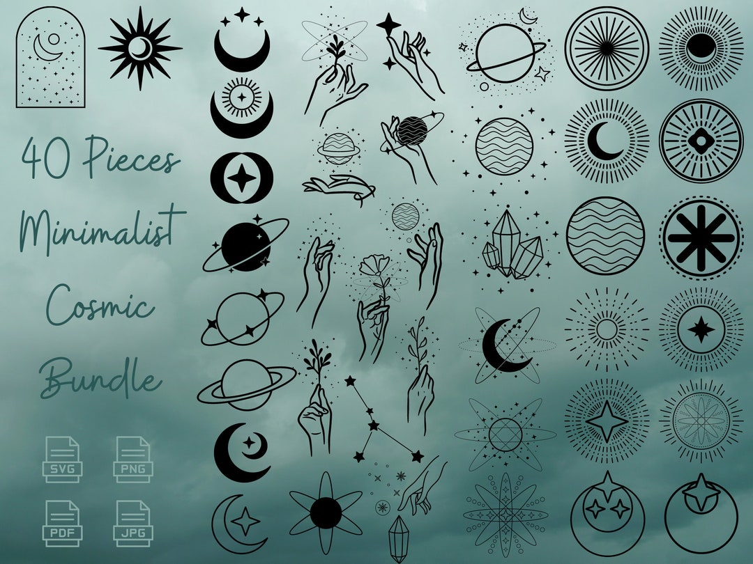 Minimalist Cosmic Mega Bundle Svg, Digital File, Cosmic Symbols Svg ...