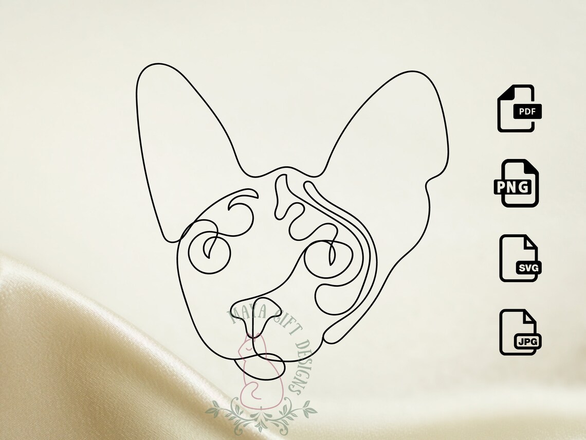 Sphynx Line Art Svg Digital File Cat Drawing Svg Cat Lover - Etsy