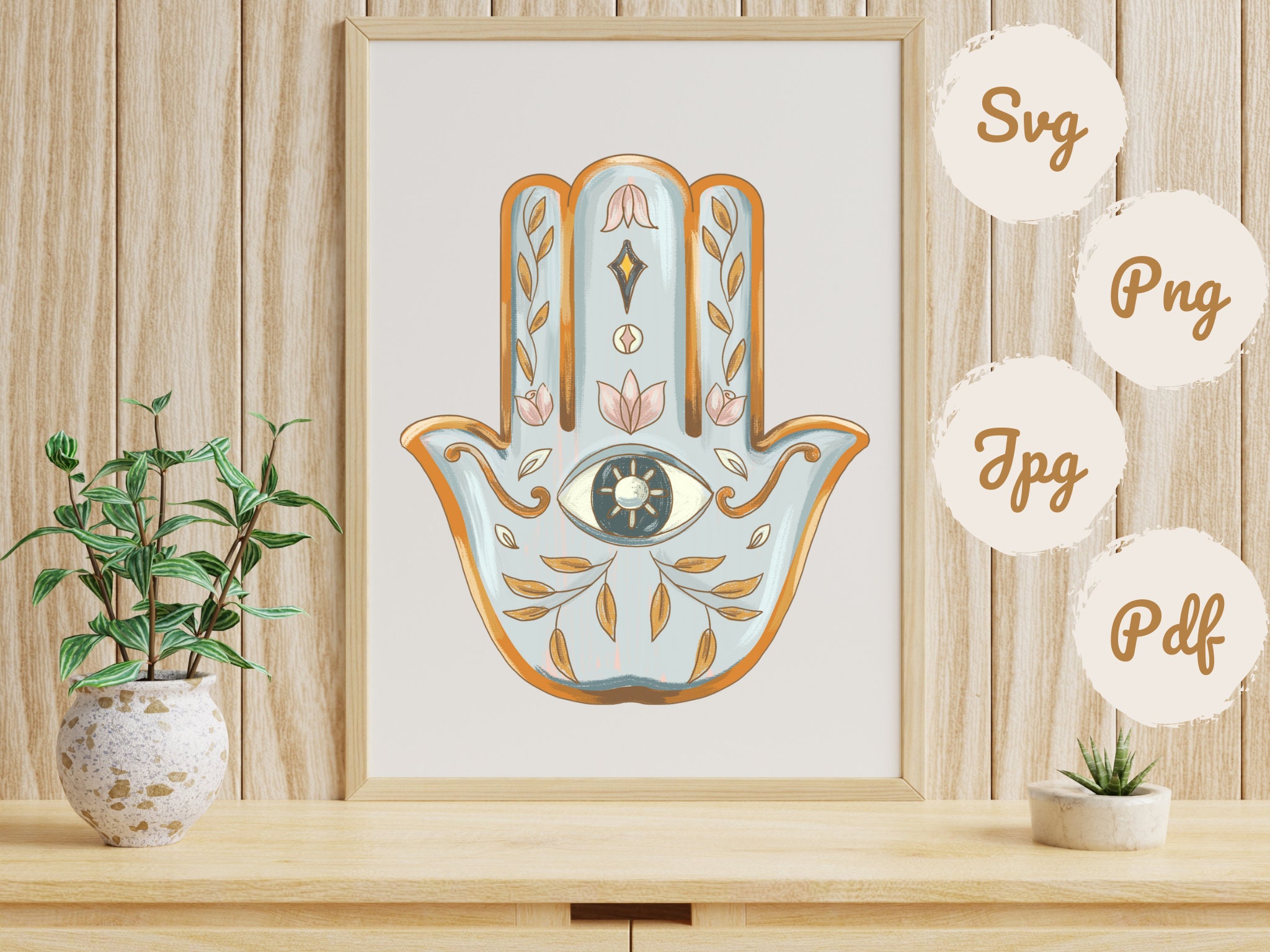 Hamsa Hand Svg, Hamsa Hand of Fatima Amazighe Svg, Digital File, Evil ...