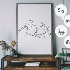 Giraffe Line Art Svg, Safari Animal Line Art, Digital File, Giraffe ...