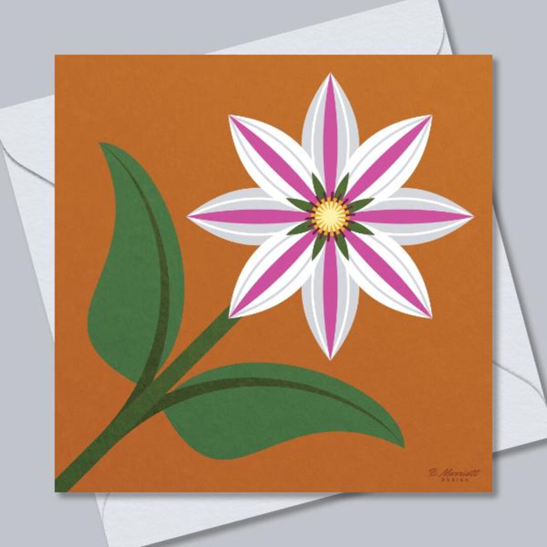 Clematis Floral Greetings Card With RSPB Donation - Etsy