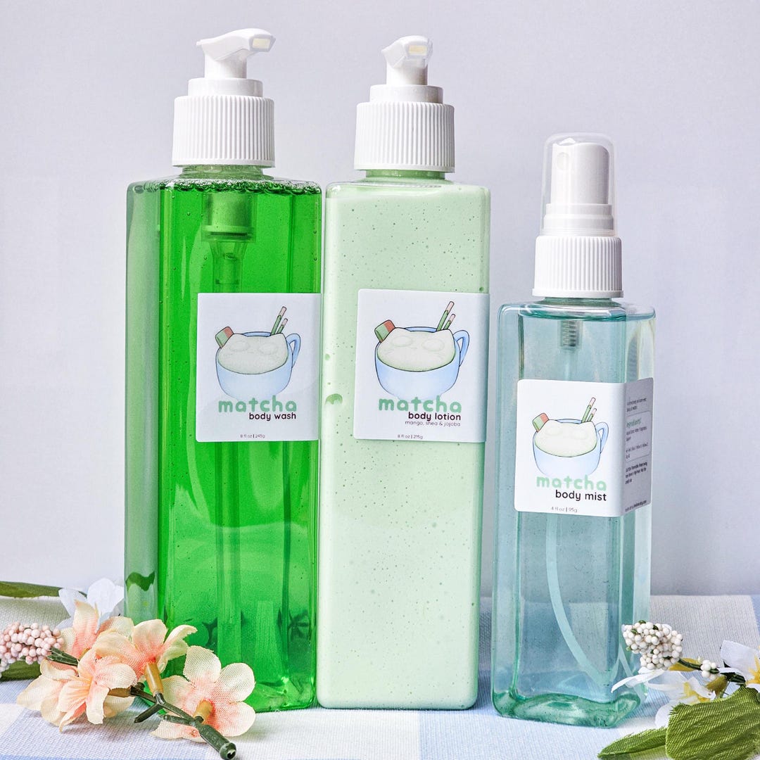 Matcha Blossom Self Care Bundle With Lotion, Body Wash, and Body Spray ...